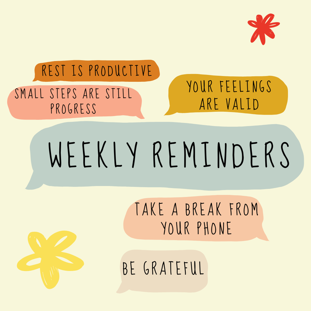 WEEKLY REMINDERS